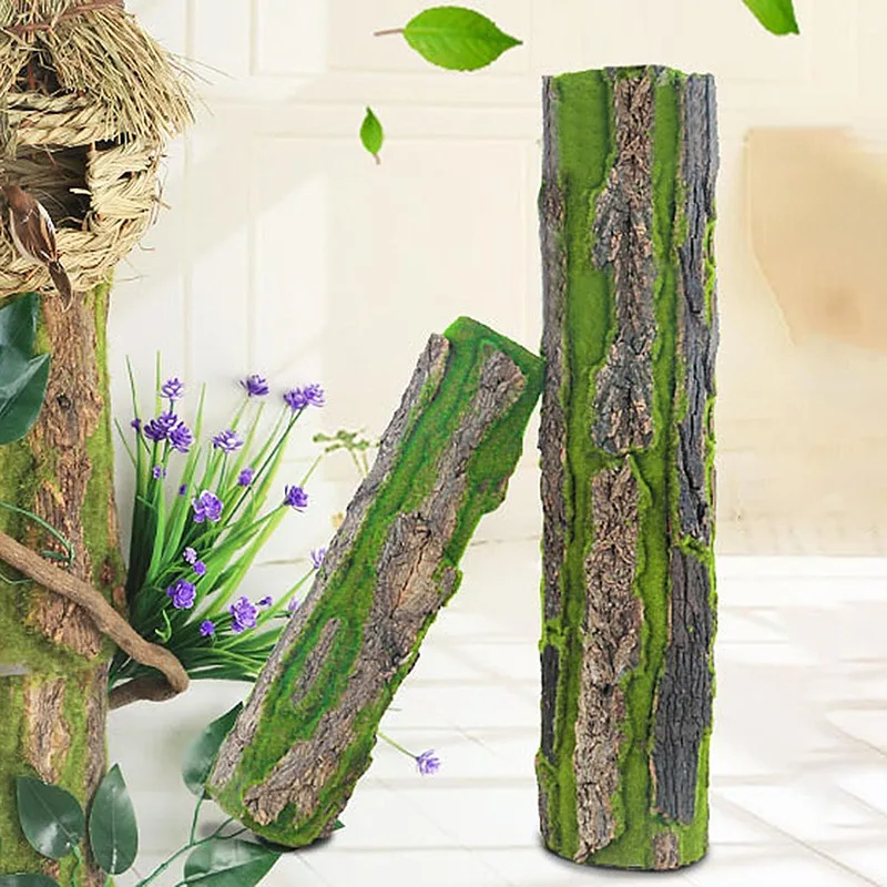 DIY-Wall-Decoration-Green-Plant-Bark-Artificial-Bark-Indoor-Pipe ...