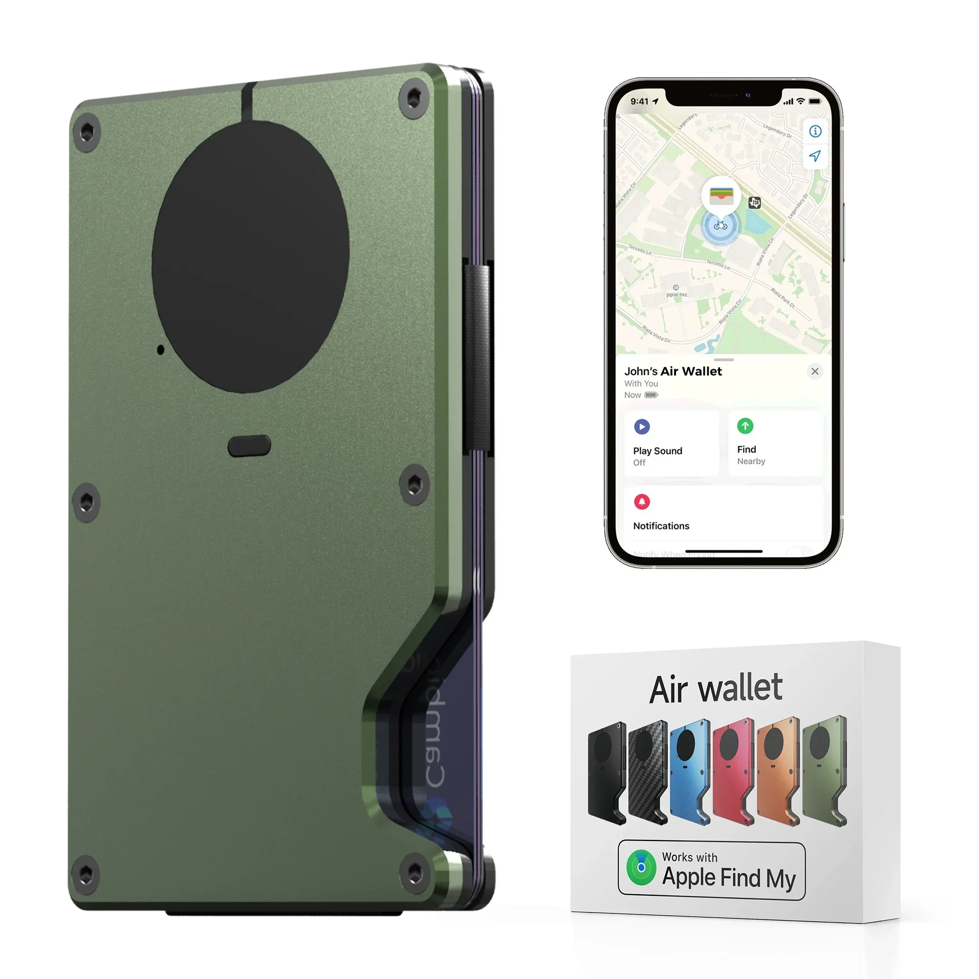 Smart Wallet work with Apple Find My APP, RFID Blocking Slim Wallet ...