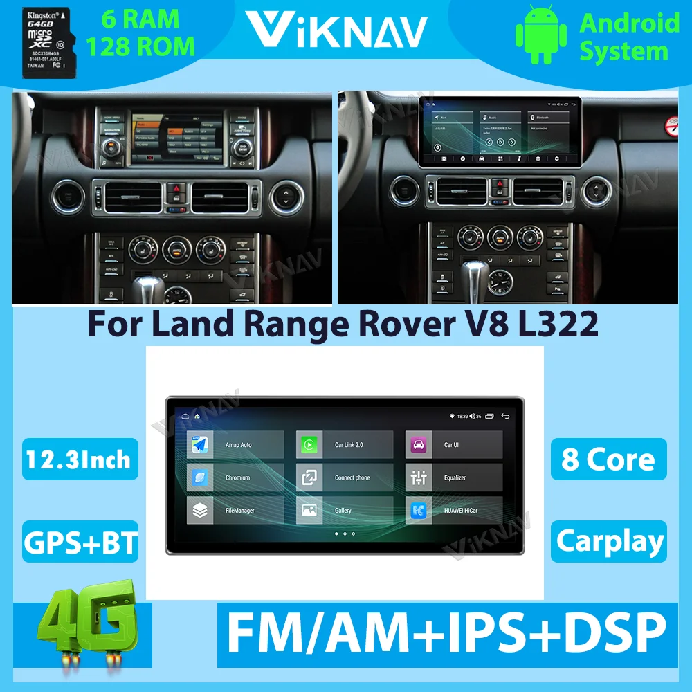 Android 128g Multimedia Player Car Radio For Land Range Rover V8 L322 ...