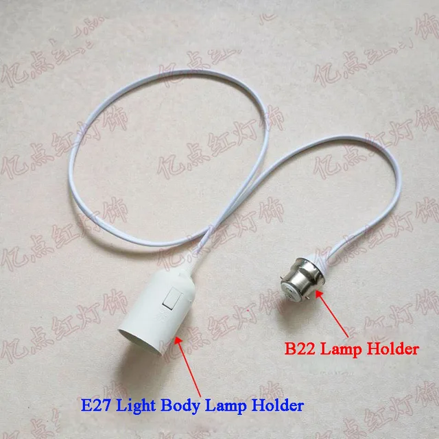 Extension Cord Wires Lamp Holder B22 to E27 Lengthened Lamp Head ...