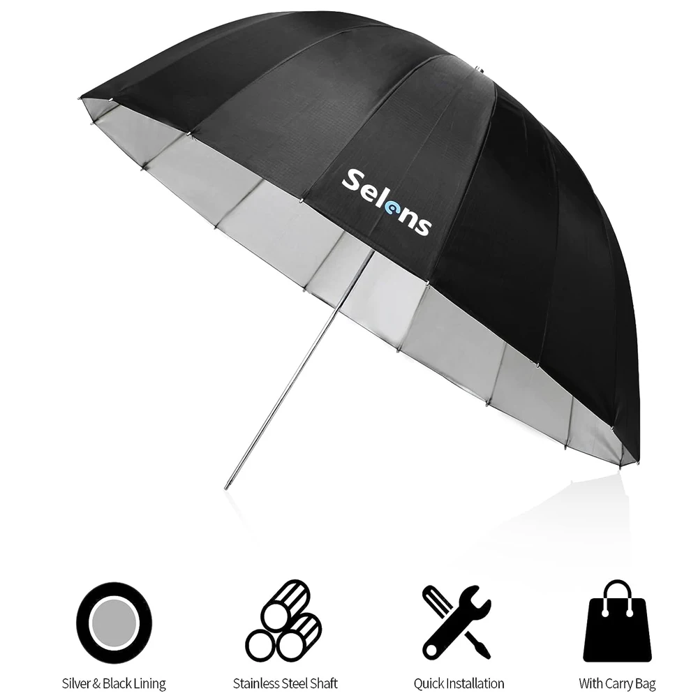Selens-165cm-16-Rods-Umbrella-Professional-Parabolic-Reflective ...