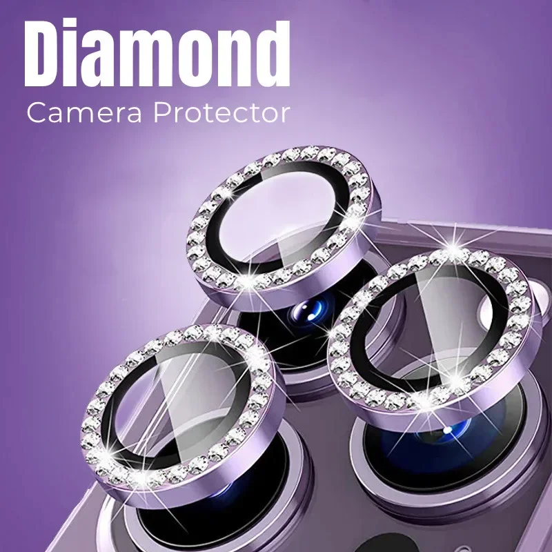 2-3Pcs For IPhone 14 15 16 Pro Max 16Plus Luxury Diamond Camera ...