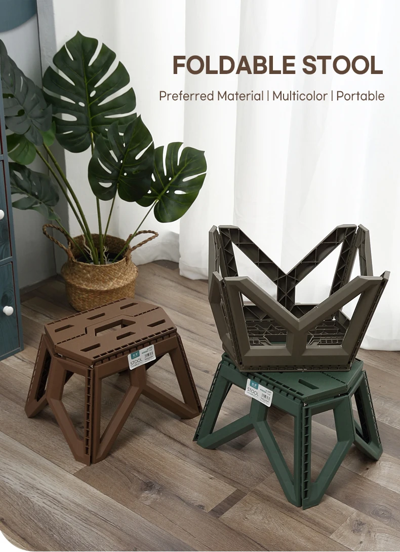 TABOURET,Brown--Tabouret pliant solide pour voyage, Camping, rangement ...
