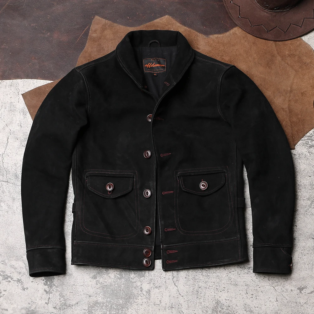 Free shipping,Classic men's Cossack British style leather jacket.Black ...