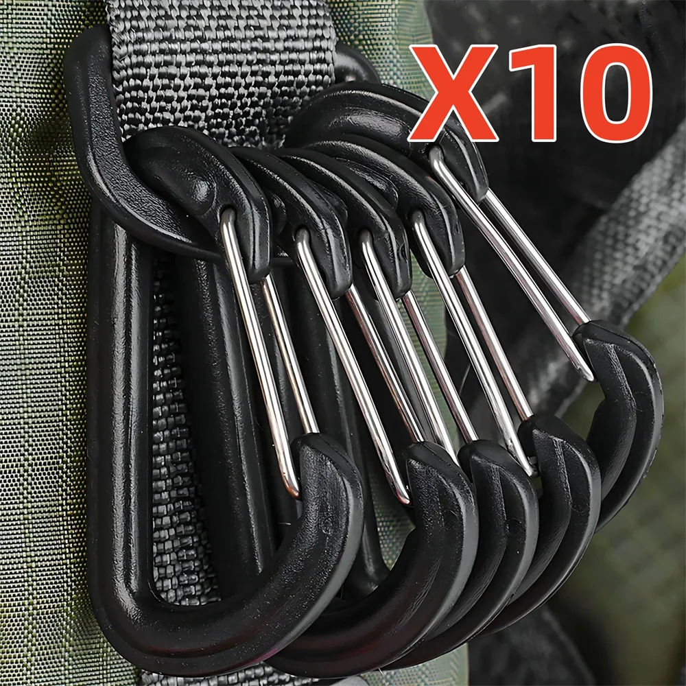 10PCS-POM-Carabiner-Clip-Set-D-Ring-Key-Chain-Spring-Hook-Backpack ...