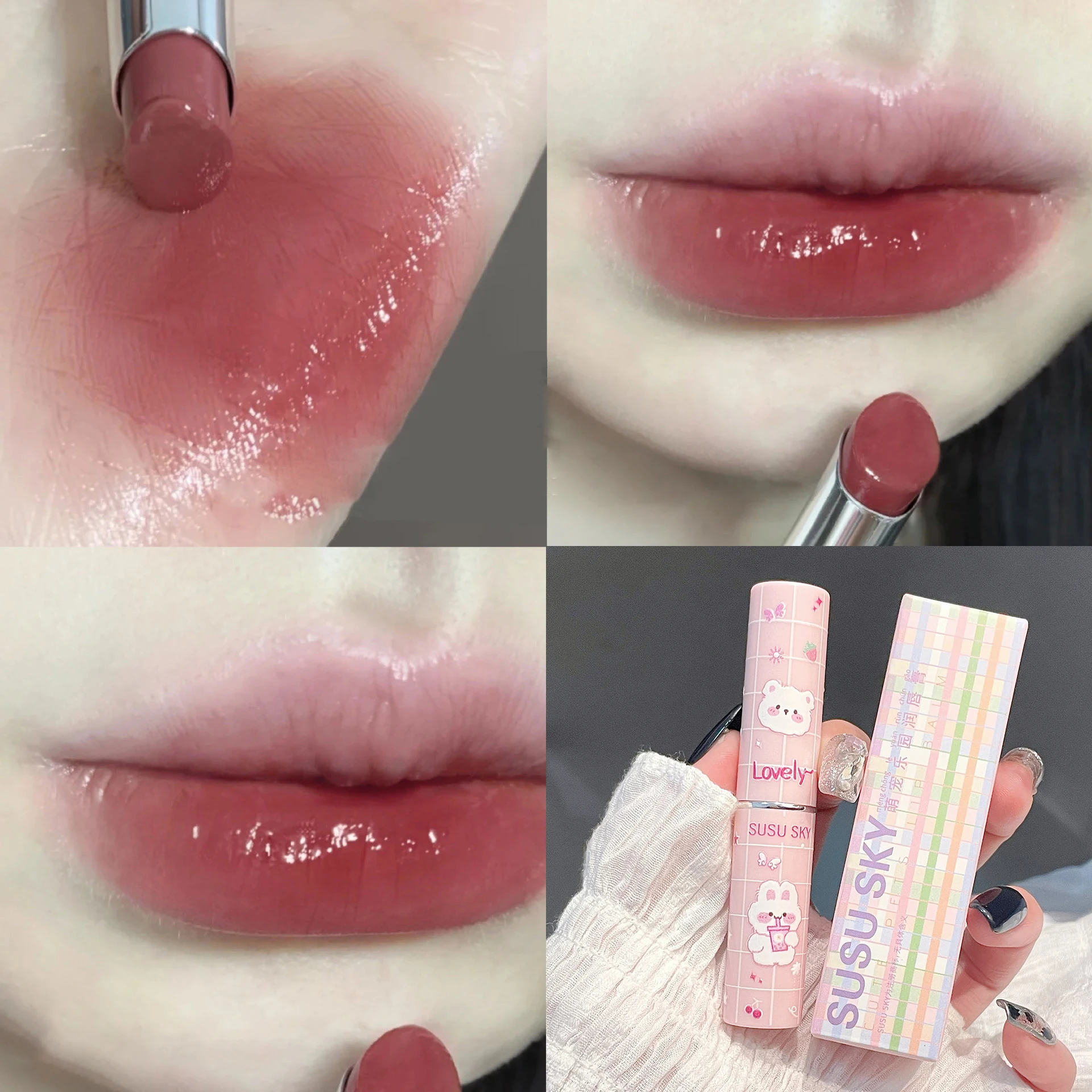 B-lsamo-labial-hidratante-impermeable-tinte-de-labios-rojo-de-larga ...
