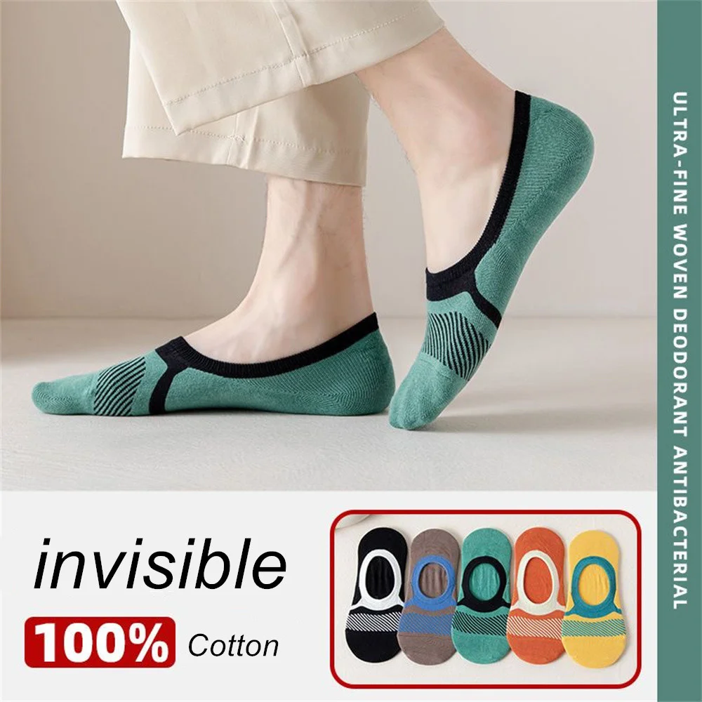 5-Pairs-High-Quality-Cotton-Sport-Socks-Men-Zebra-Stripe-Thin-Anti-Slip ...