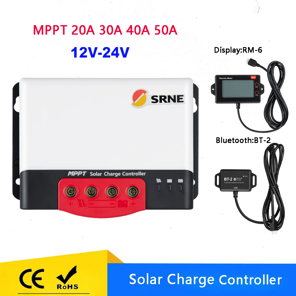 30a 20a Mppt Solar Charge Controller 12v 24v Solar Regulator Max 100v Pv Input With Bt-2 Rm-6 ...