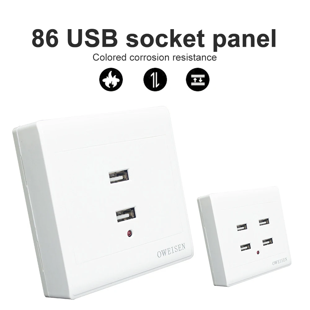2-4-Ports-USB-Electrical-Socket-Wall-Mounting-Charger-Station-Power ...
