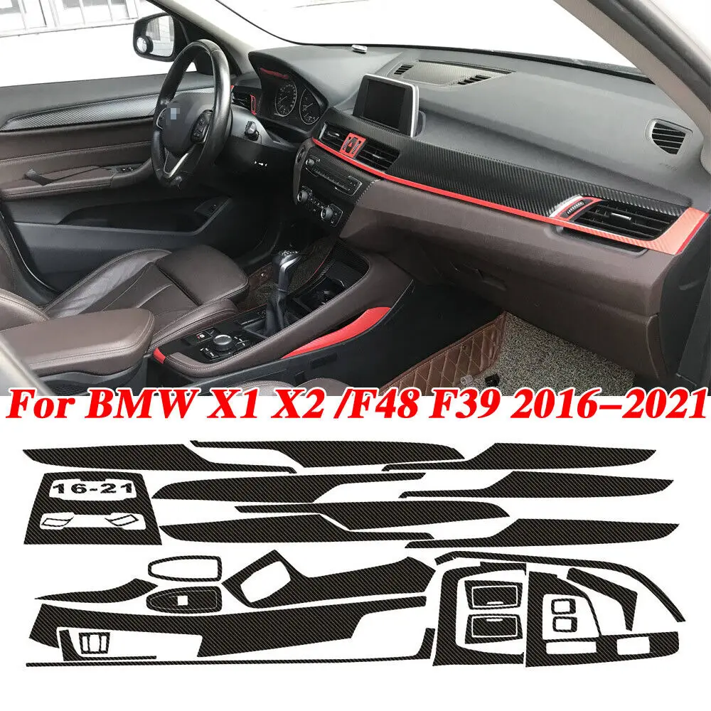 For BMW X1 X2 f48 f39 2016-2021 3D Carbon Fiber Pattern Interior DIY ...