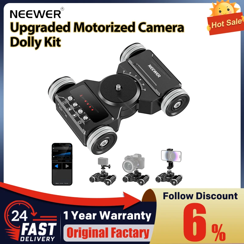 NEEWER-DL300-Upgraded-Motorized-Camera-Dolly-Kit-Silent-Wheels-Motor ...