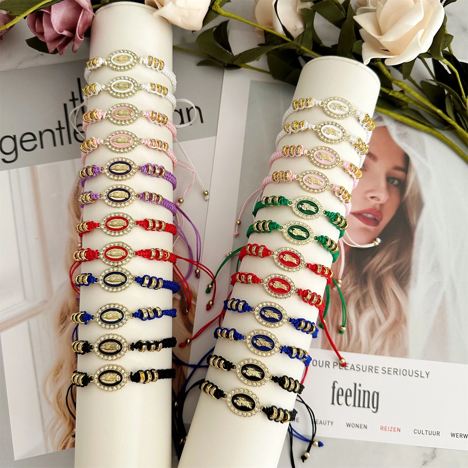 24PCS-Set-Handmade-String-Virgin-Mary-Mexican-Braclets-Sain-jude ...