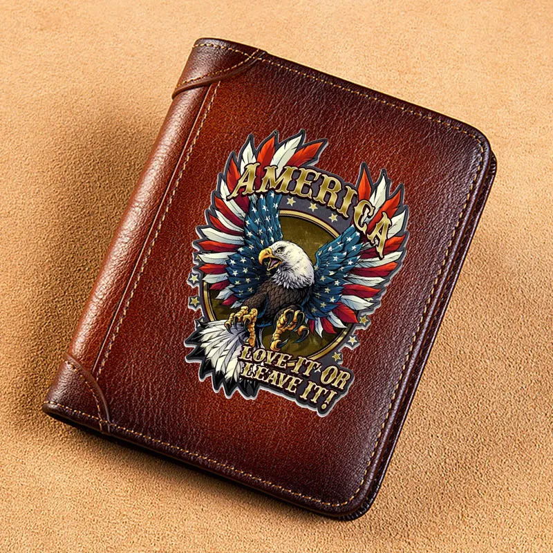 Fashion-American-Eagle-Design-Cover-Genuine-Leather-Men-Wallets-Short-Card-Holder-Purse-Trifold ...