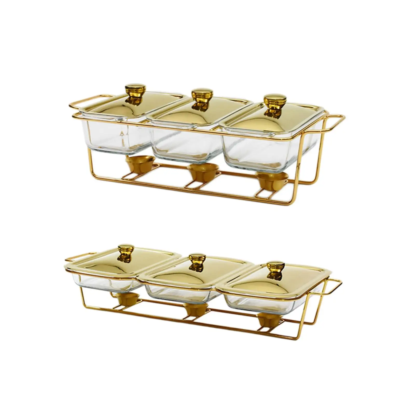 Buffet-Food-Warmer-Three-Grid-1-3L-1-5L-Wire-Rack-Rectangular-Serving ...