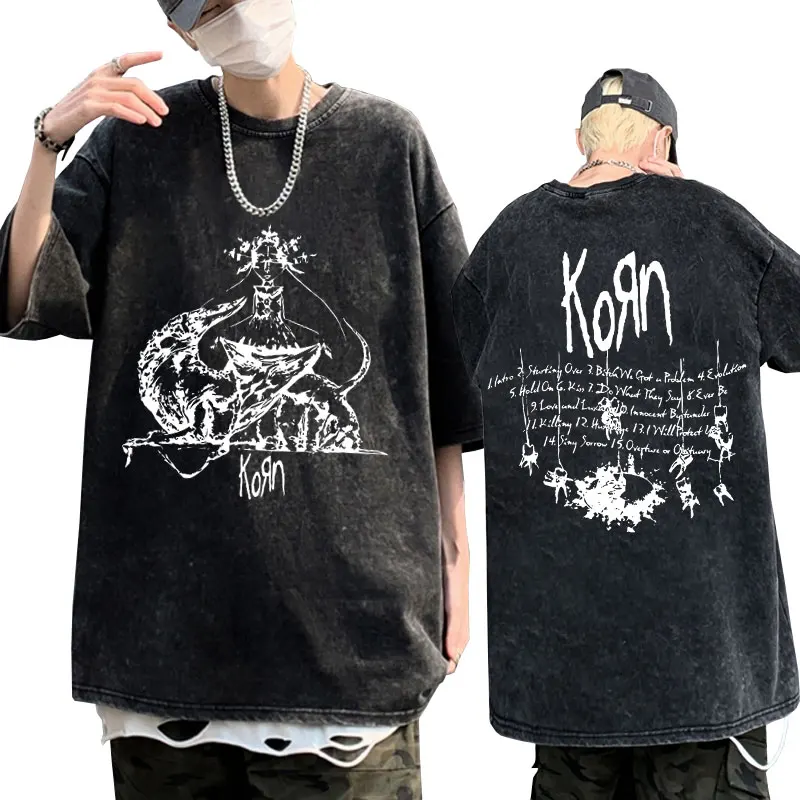 Washed-Vintage-Tshirt-Korn-Music-Concert-Rock-Band-WORLD-TOUR-T-Shirts ...