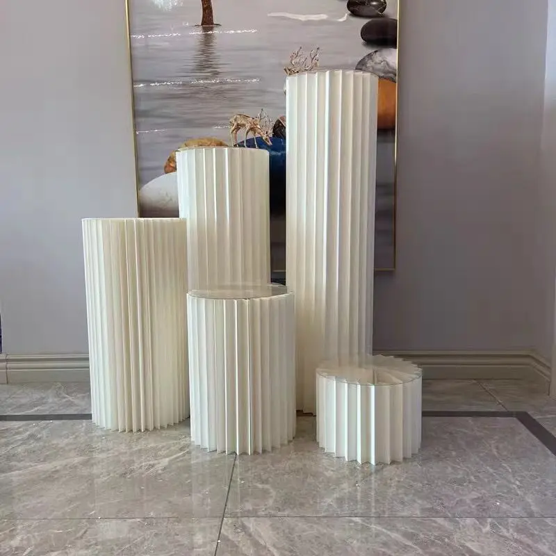 White-folding-column-support-frame-Roman-column-display-frame-dessert ...