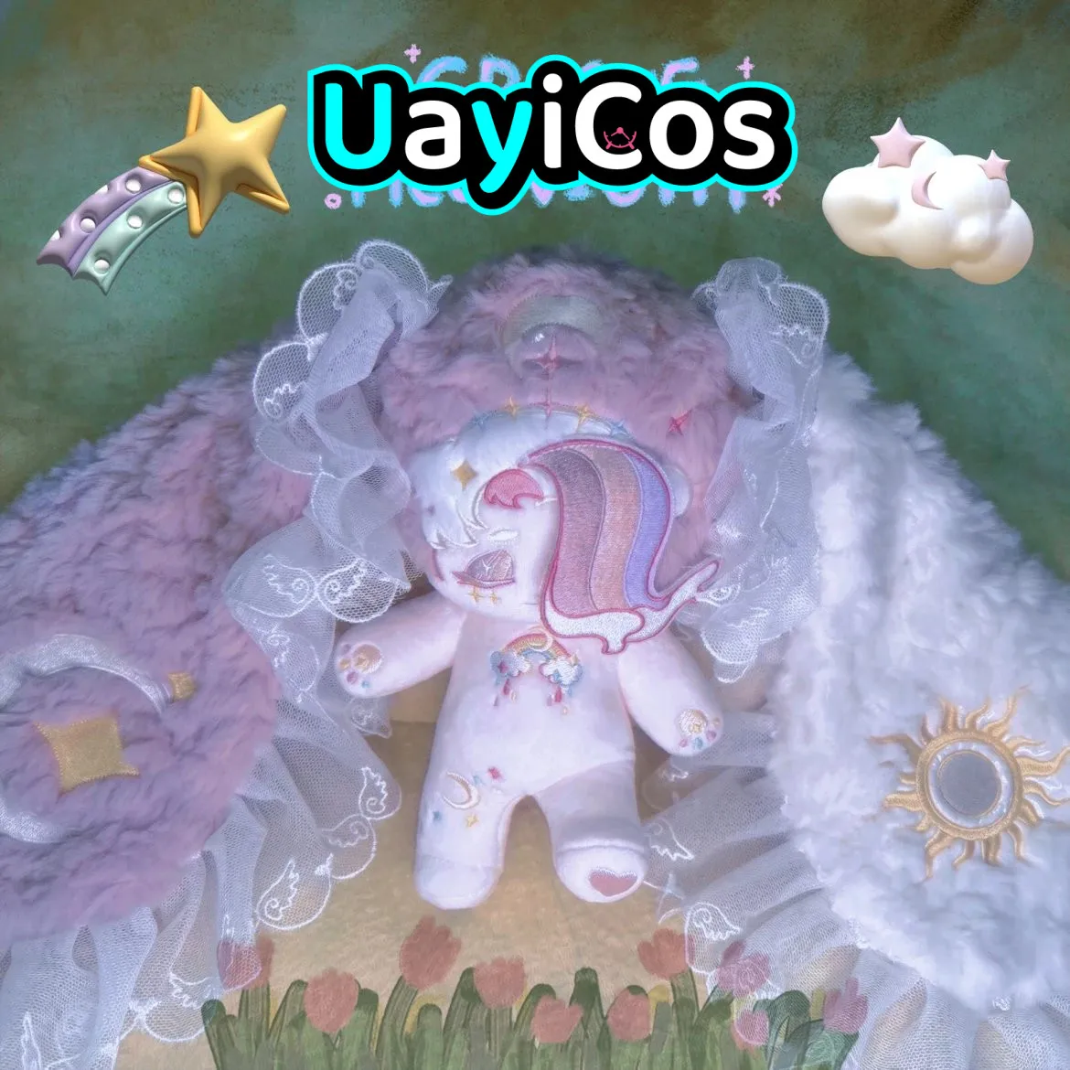 Anime-xiu-pu-Pink-Hair-Rabbit-Big-Ears-Rainbow-Monster-Stuffed-20cm ...