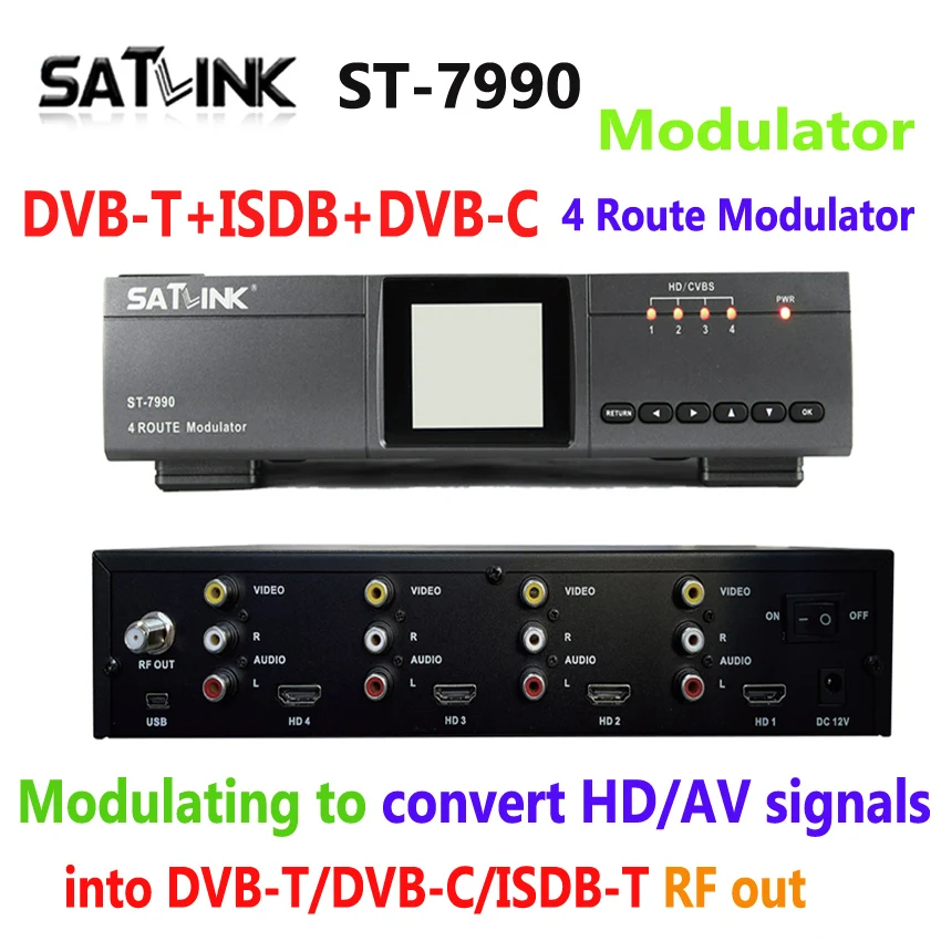 Digital-RF-Modulator-Satlink-ST-7990-4-Route-DVB-T-Modulator-To-Convert ...