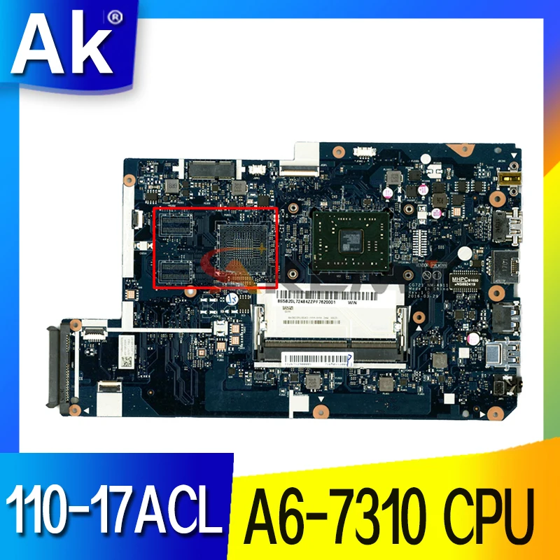 CG721 NM A911 For Lenovo 110 17ACL laptop motherboard with L80UM CPU A6 ...