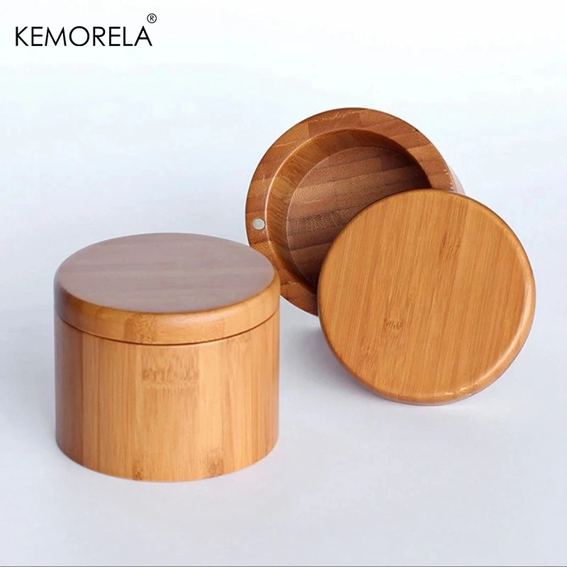 1Pc-Wooden-Storage-Boxes-Bamboo-Salt-Box-With-Magnetic-Swivel-Lid ...