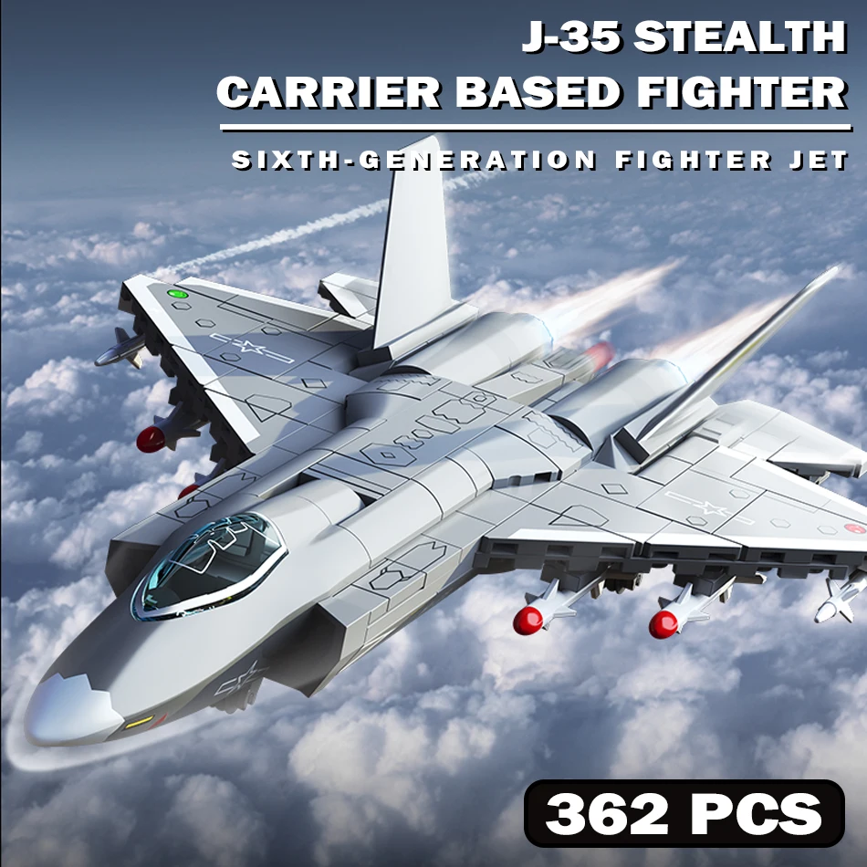 MOC J-35 Stealth Carrier Based Fighter Jets Building Blocks WW2 ...