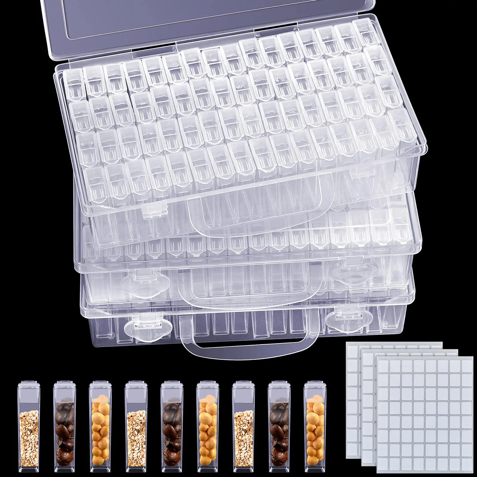 192 Slots Seed Storage Organizer Transparent Storage Box Garden Plant ...