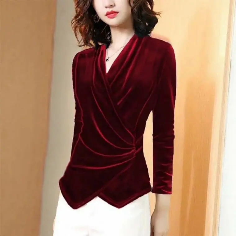 Plus Size Spring French Elegant Long-sleeved Retro Gold Velvet Jacket ...