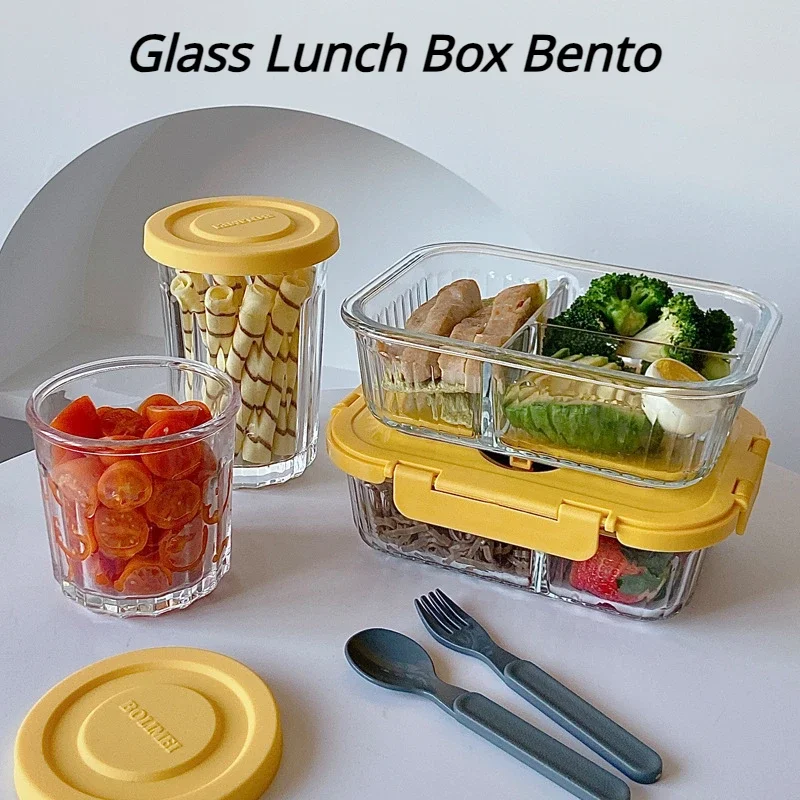 Glass-Lunch-Box-Bento-Vertical-Grain-High-Borosilicate-Microwave-Oven ...