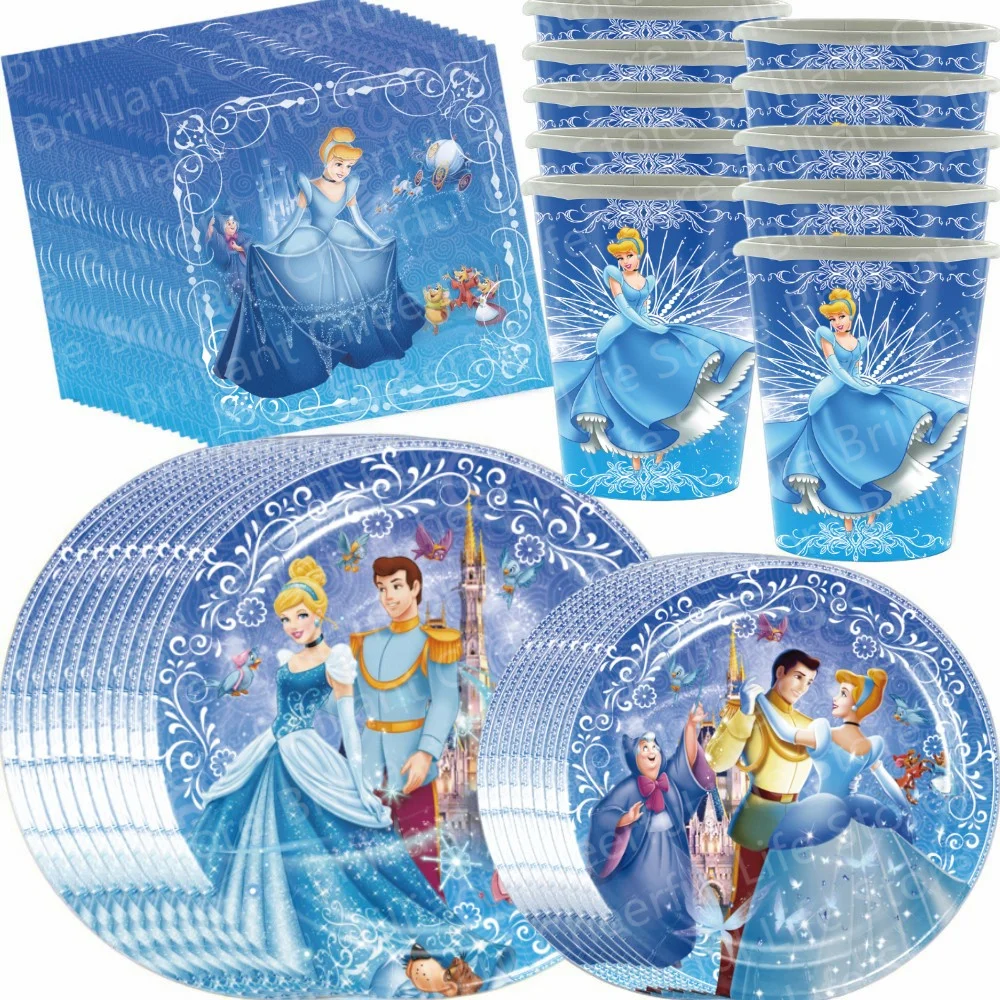 50Pcs-Pack-Disney-Princess-Cinderella-Disposable-Tableware-Set-Paper ...