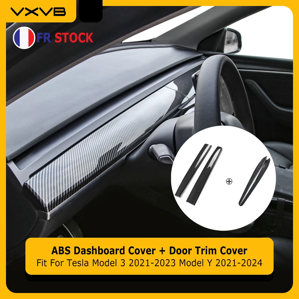 Dashboard Cover For Tesla Model 3 2021-2023 Model Y 2021-2024 Door Trim ...