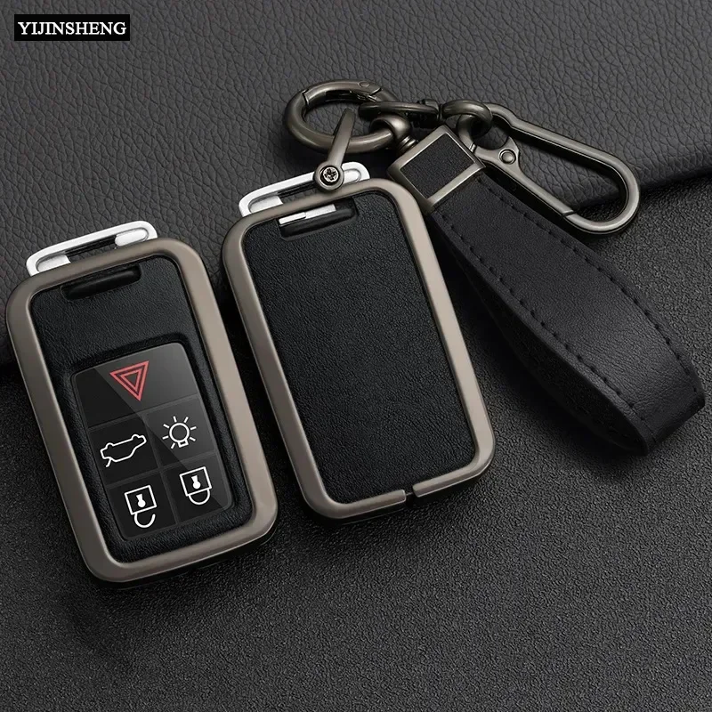 Zinc Alloy + PU Leather Car Key Case Cover For Volvo XC60 V60 S60 S80 ...