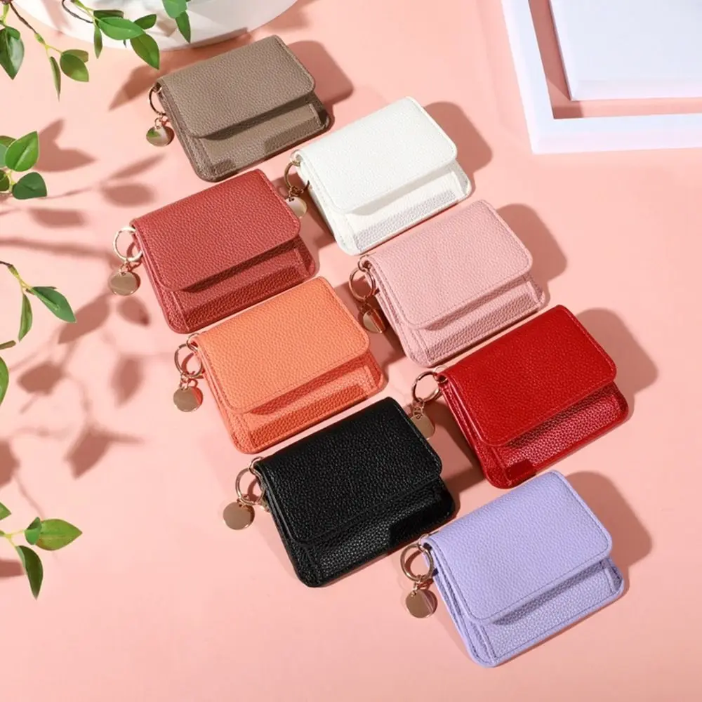 Cartera-corta-multifuncional-para-mujer-cartera-plegable-con-llavero ...