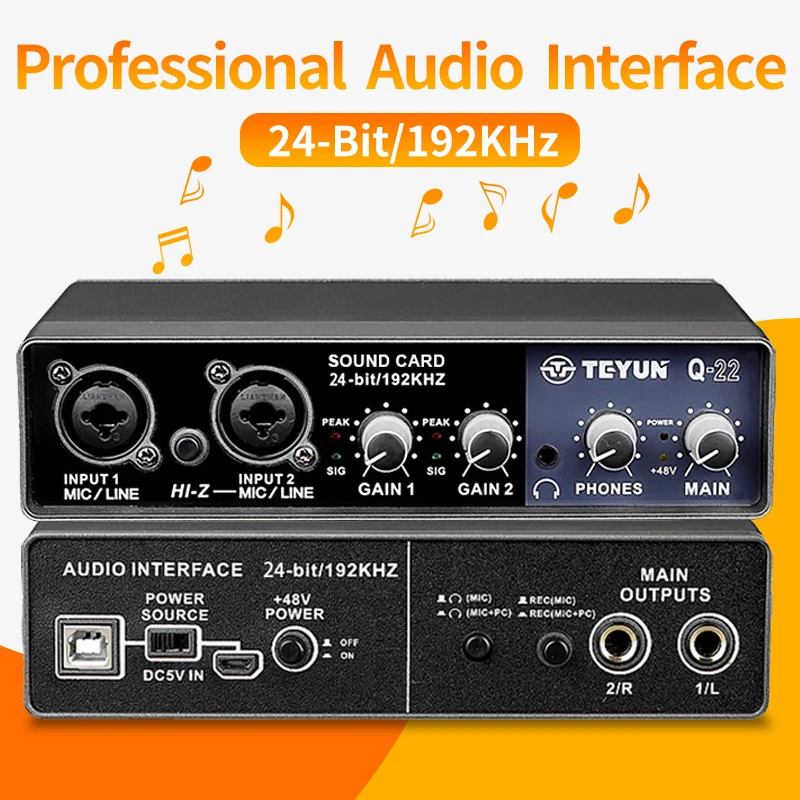 Recording-sound-card-pack-2-input-2-out-audio-interface-Headphone ...