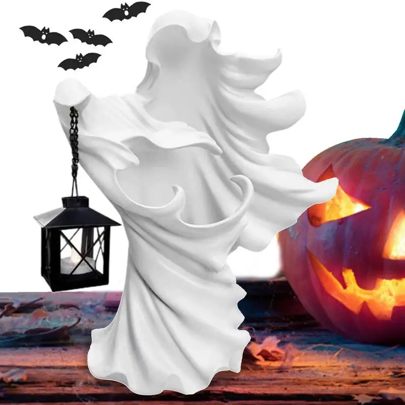 NEW-LED-Ghost-Statue-Halloween-Fairy-Garden-Accessories-Vintage-Resin ...
