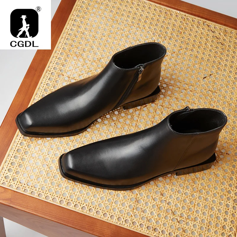 Men Chelsea Boots Genuine Leather Botas Wedding Dress Shoes for Male ...