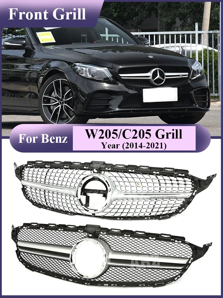 Front-Grille-Mercedes-Panamericana-GT-Grill-For-Benz-C-Class-W205-C180 ...