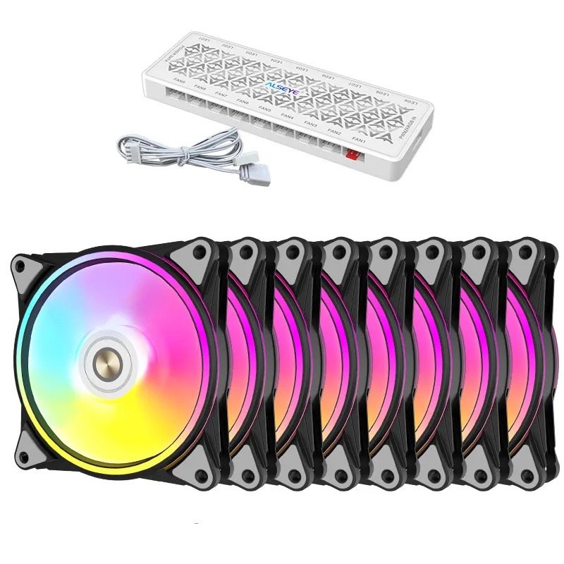 New-Computer-Case-120mm-Fan-RGB-3PIN-Colorful-Lamp-Radiator-Cooler-Mute ...