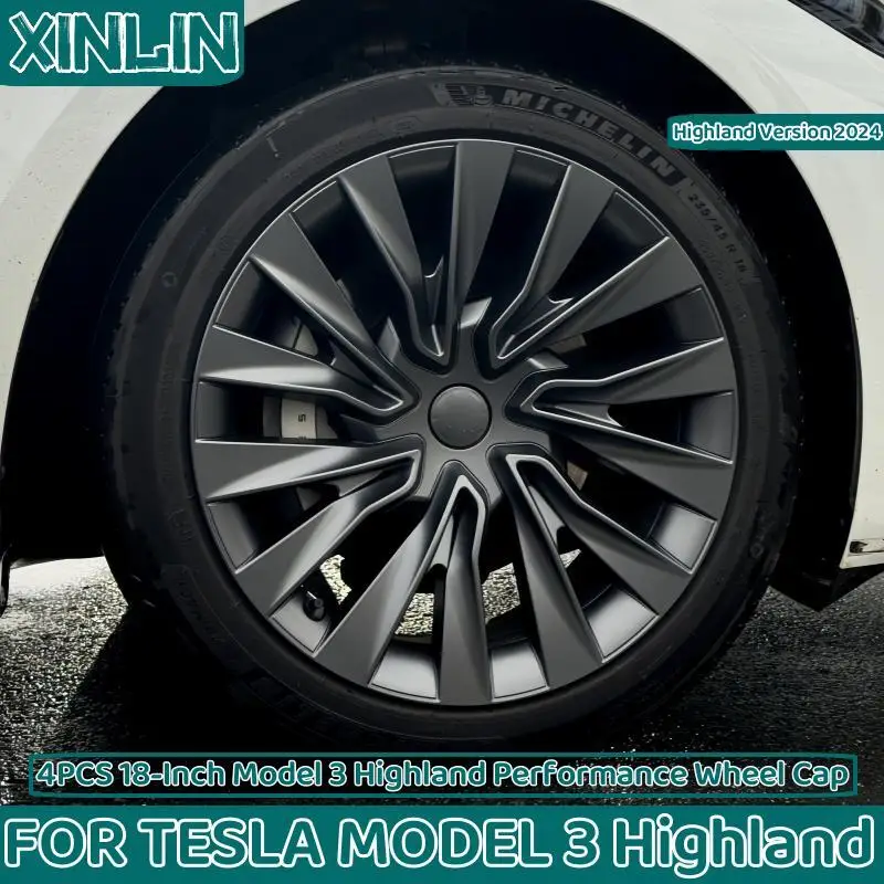 4PCS-HubCap-for-Tesla-Model-3-Highland-18-Inch-Performance-Replacement ...