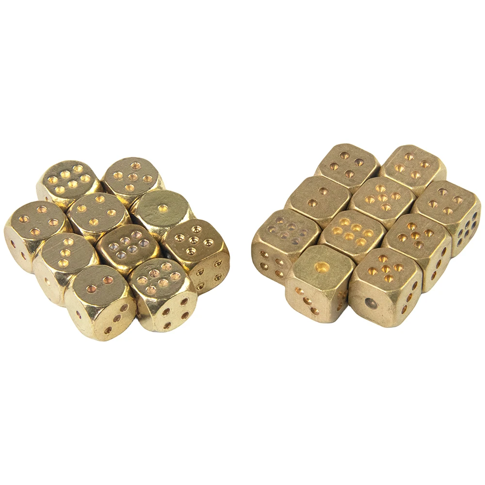 6 Sided Brass Metal Dice 11mm Vintage Metal D6 Dice for Tables Board ...