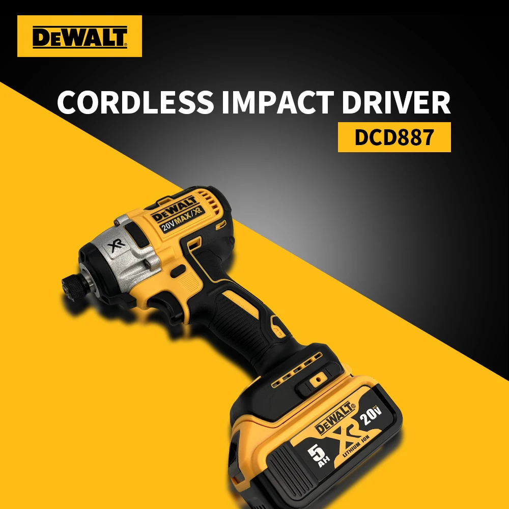 Dewalt-DCD887-Brushless-Impact-Driver-Rechargeable-20V-Lithium-Battery ...