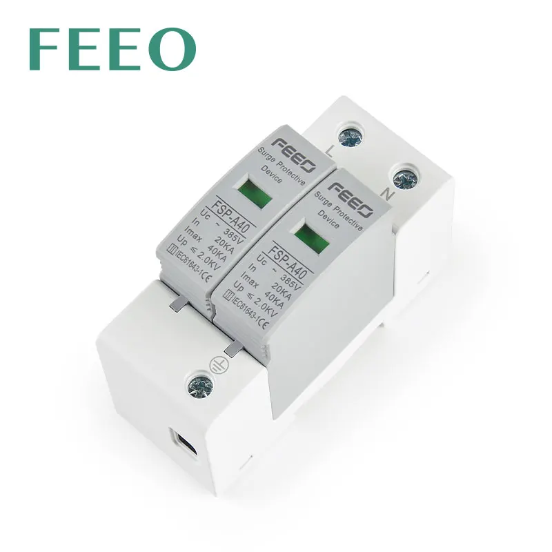 Feeo Din Rail Spd Ac 2P 275V 20Ka-40Ka Surge Feszültségvédelem ...