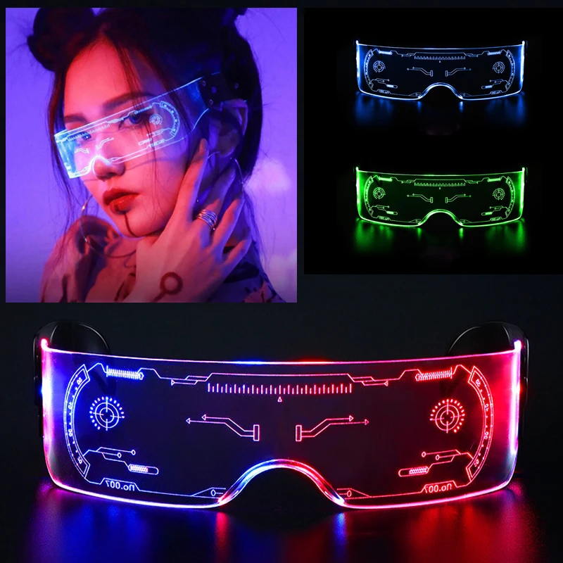 LED-Neon-Luminous-Glasses-Light-Up-Rave-Costume-Party-Decor-DJ ...