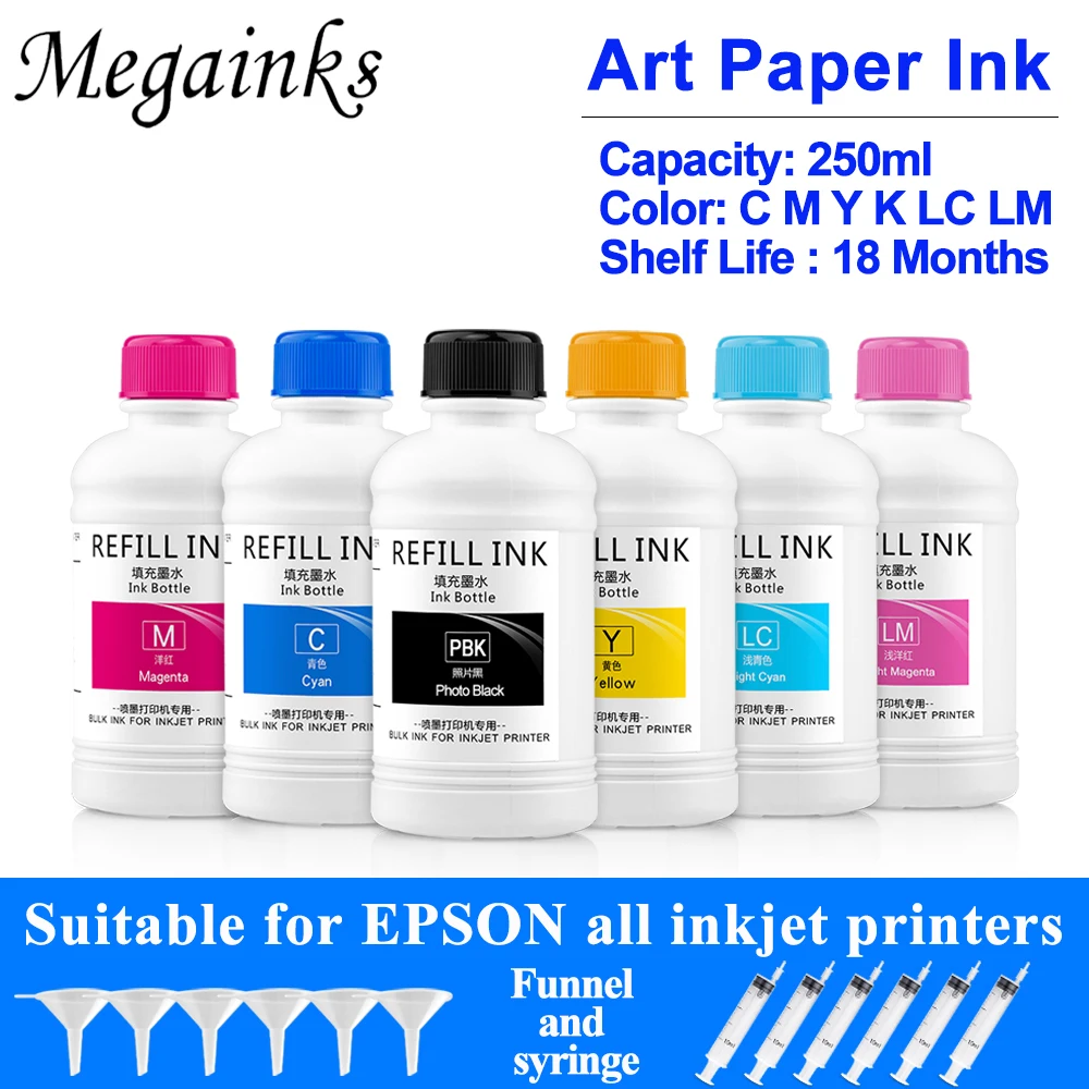250ml-Art-Paper-Pigment-Ink-for-Epson-DX4-DX5-DX6-DX7-Printhead-for ...