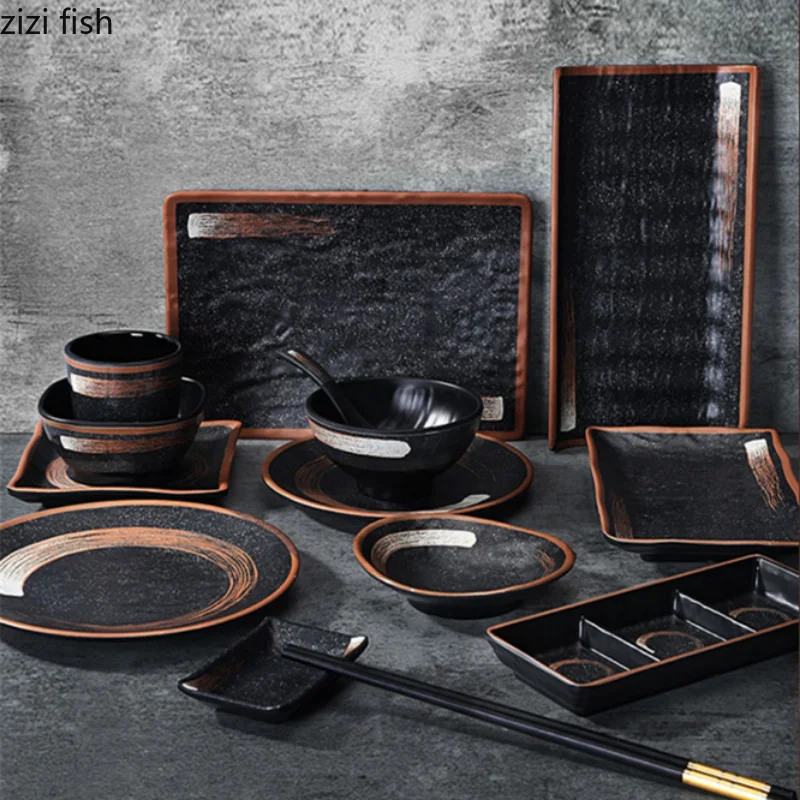 Melamine Dinner Plate Restaurant Tableware Set Serving Plate Sushi ...