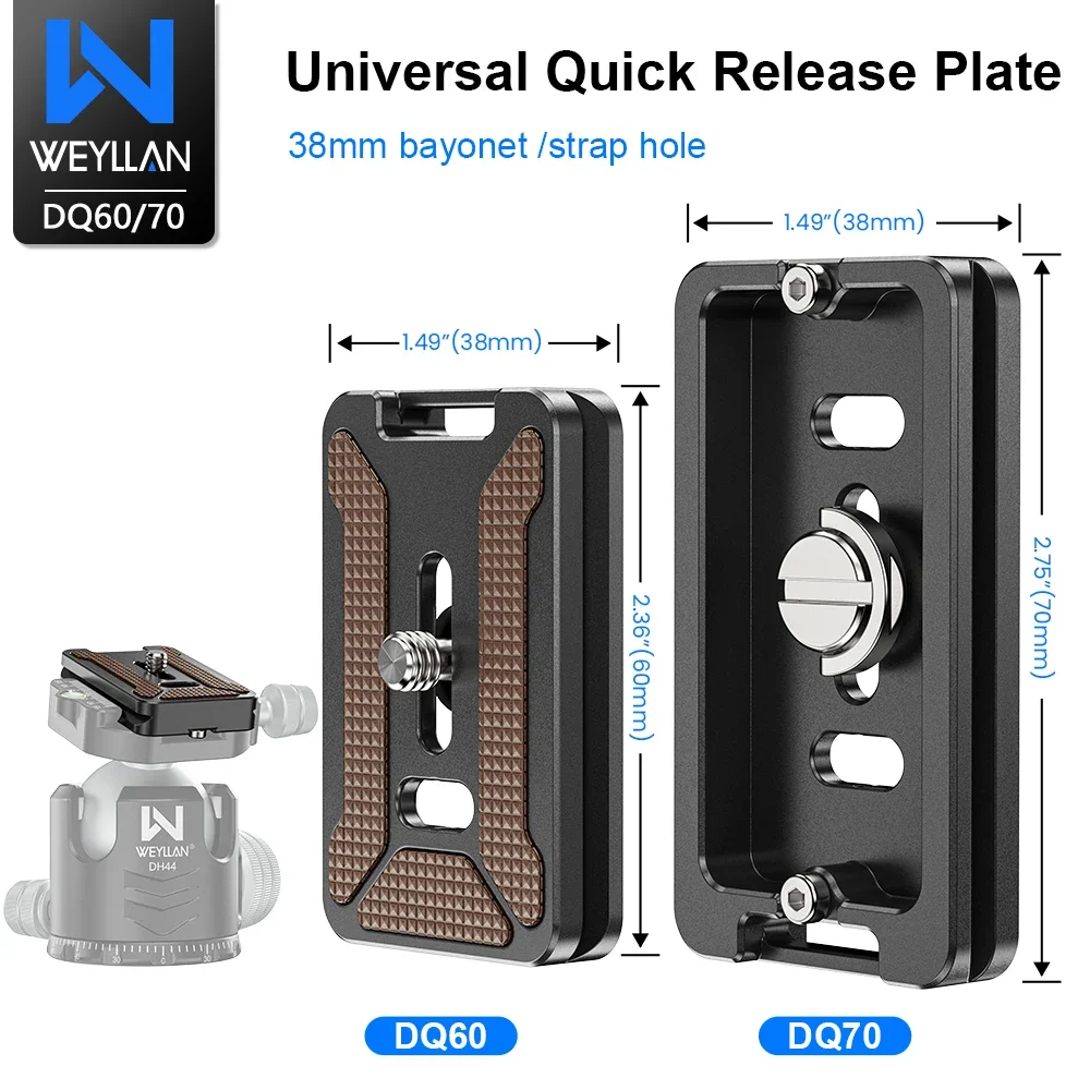 WEYLLAN DQ60/70MM Quick Release Plate Camera Mount Adapter for Tripod ...