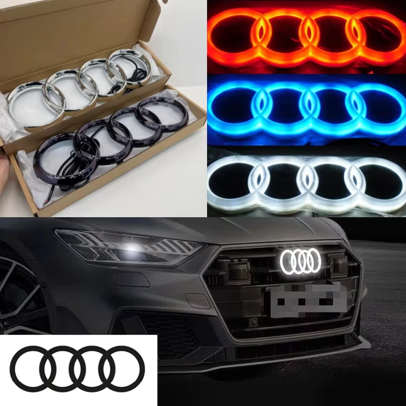 18X5.8CM LED Lamp Car Front Grille Emblem Logo For Audi A3 A4 A5 A6 TT ...