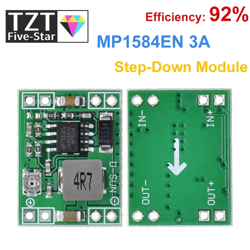 TZT 초소형 DC DC 스텝 다운 전원 공급 장치 모듈, MP1584EN 3A 조절식 벅 컨버터, 아두이노 교체 LM2596 ...