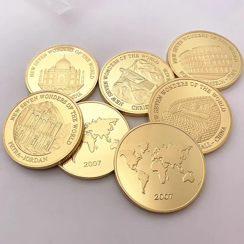 Seven-Wonders-Of-The-World-Commemorative-Coins-Gold-Plated-Famous ...