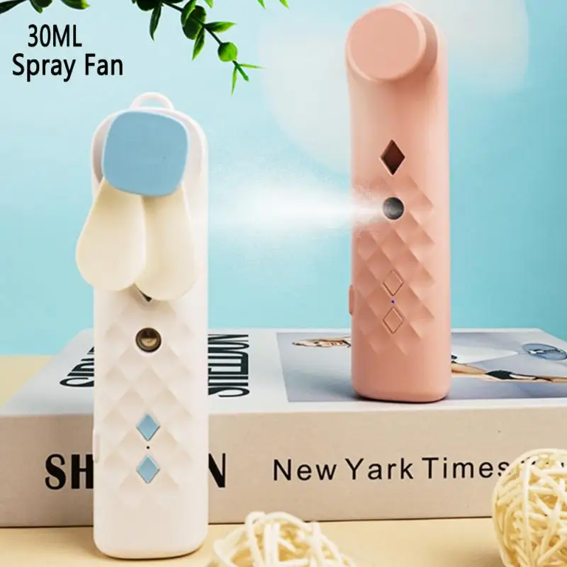 2 In 1 휴대용 미니 팬 가습기 Usb 충전식 핸드헬드 팬 물 스프레이 미스트 팬 페이스 스티머 에어컨 냉각 팬