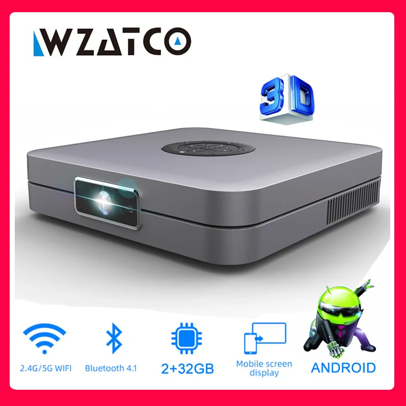 Wzatco-D1-Dlp-Mini-3D-Projector-32G-Android-5G-Wifi-300Inch-Beam-Led ...